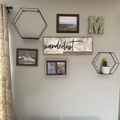 Wanderlust Sign, Travel Wall Art, Travel Themed Decor, Map Sign, Gift ...