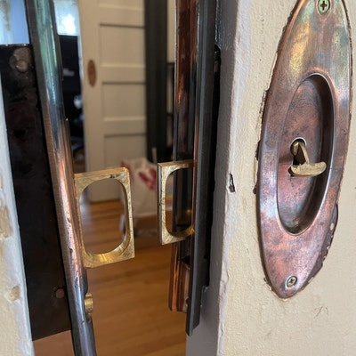 Antique Vintage Small Farmhouse Primitive Door Knob Slide Lock Parts - Etsy