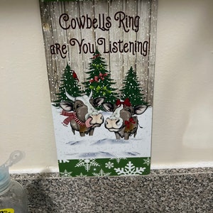 6 X 12 Christmas Sign Cows Christmas Sign - Etsy