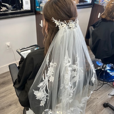 Wedding Veil Comb Pearl Hair Comb Hair Vine Wedding Veil and Headpiece ...
