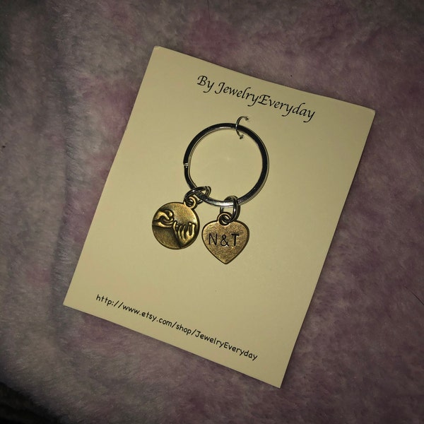 2 Bronze Pinky Promise Keychains, Couples Keychains, Best Friend ...