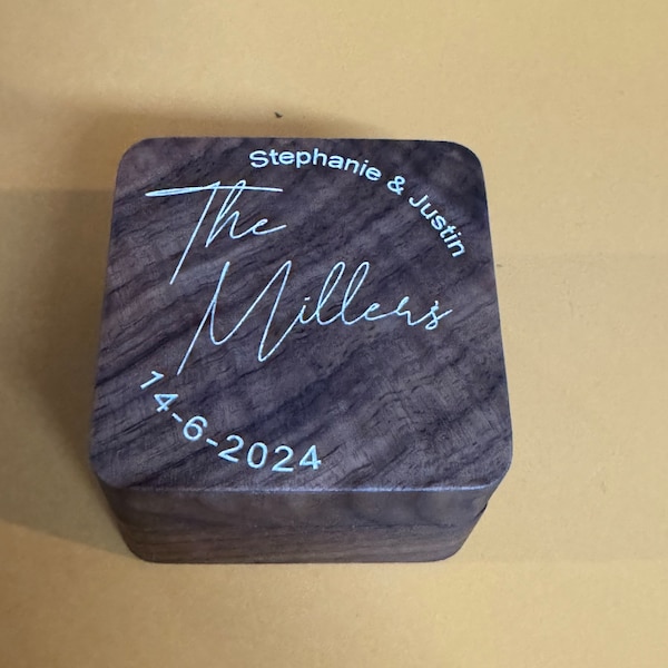 Custom Wooden Ring Box-personalization Wedding or Engagement Ring Box ...