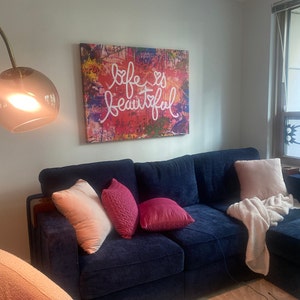 BANKSY LIFE is BEAUTIFUL Wall Art Banksy Canvas Wall Art - Etsy