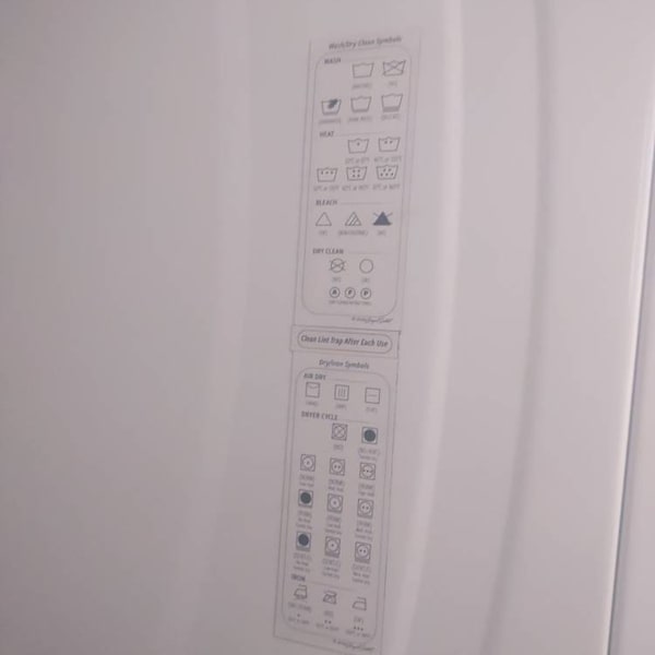 Laundry Room Guide Magnet Chart, Laundry Symbol Care Instructions ...