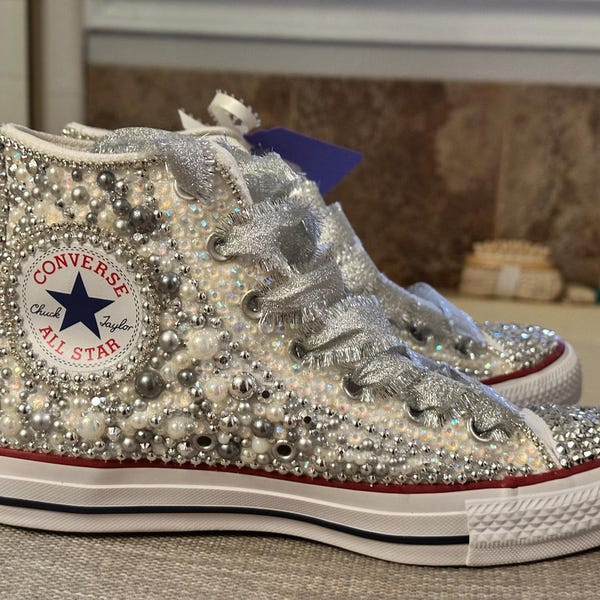 Lenore--authentic Custom Blinged Air Force Ones Af1s Wedding Shoes - Etsy
