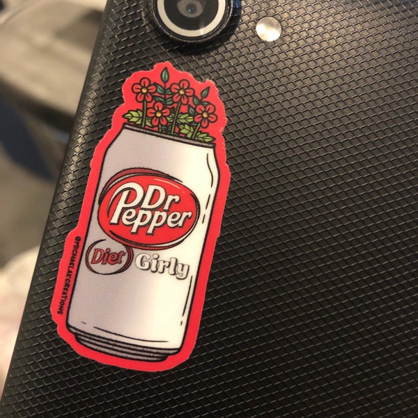 Diet Dr Pepper Girly Sticker, Dr Pepper Stickers, Stickers for ...