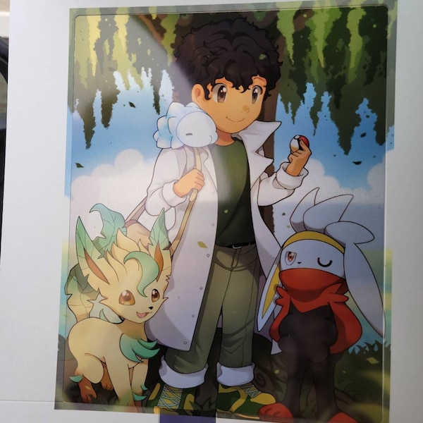 CUSTOM Pokemon Trainer Digital A5 Full Body Art Background Portrait ...