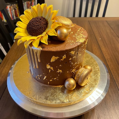 Large Sunflower Sugar Gum Paste Cake Topper for Your Cakes, Realistic ...