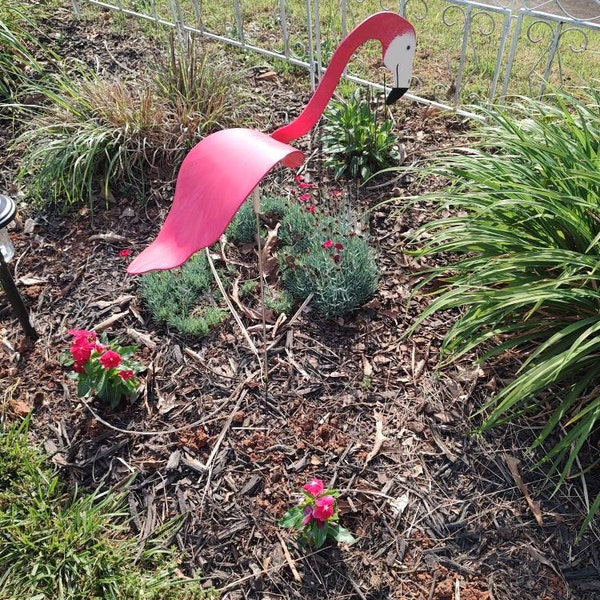 1 Large Hot Pink Flamingo Bobbing Bird PVC Dancing Balancing Sculpture ...
