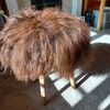 Sheepskin Stool / Dressing Table Stool Sheep Fur Stool Mongolian Fur - Etsy