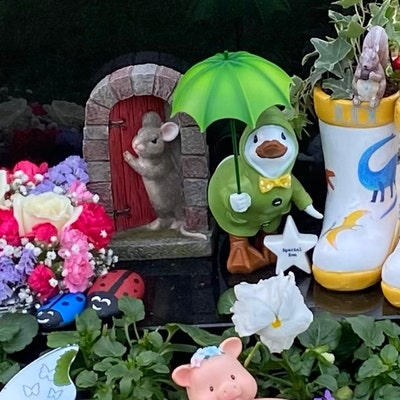 Heavy Resin Mouse Doorway With Red Door, Fairy Garden Door or Fairy ...