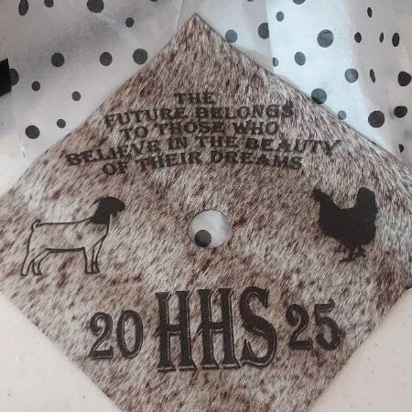 Cowhide Grad Cap Topper - Etsy