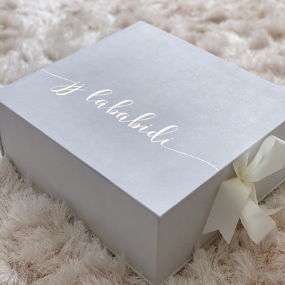 Extra Large Memory Box With Gold Lettering, Time Capsule Box, New Baby ...