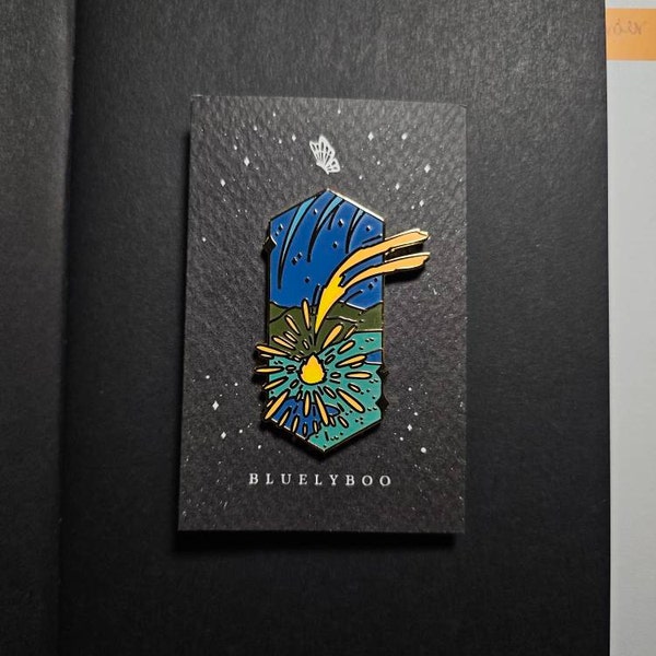 Meteor Pin - Celestial Scene Anime Gold Comet Star Flame Castle Space ...