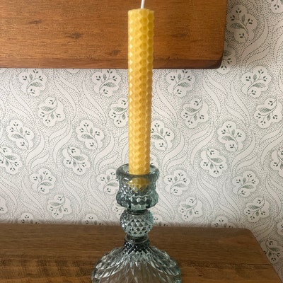 Cut Coloured Glass Candlestick Blue Candlestick, Green Candlestick ...