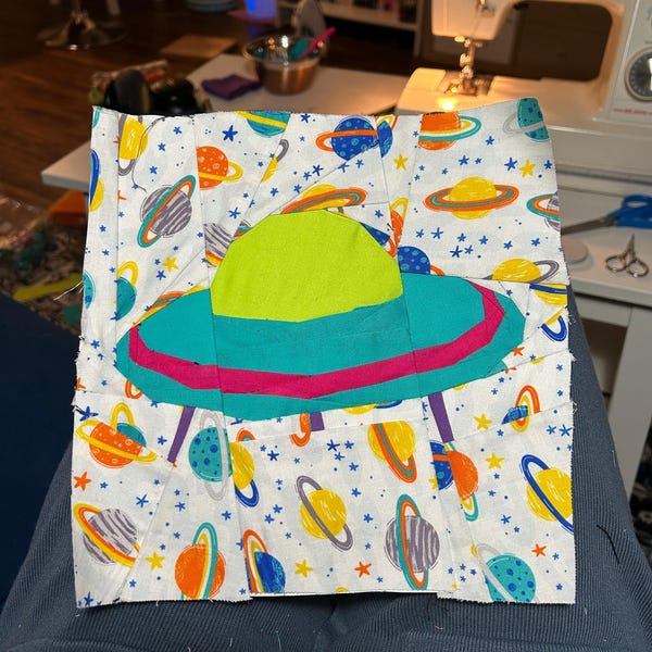 Flying Saucer UFO Quilt Block Pattern - Etsy