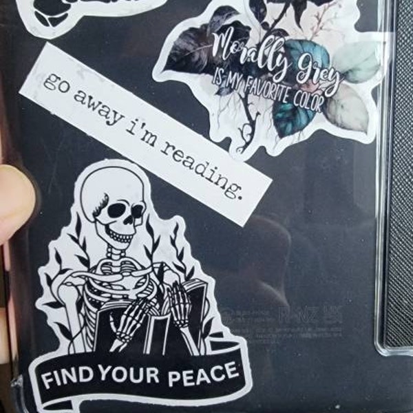 Skeleton Reading With Coffee Sticker 3 Inch Clear Vinyl, 'one More ...