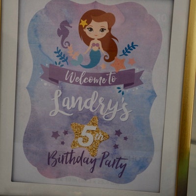 Mermaid Welcome Sign. Little Mermaid Party. Mermaid Birthday Party ...