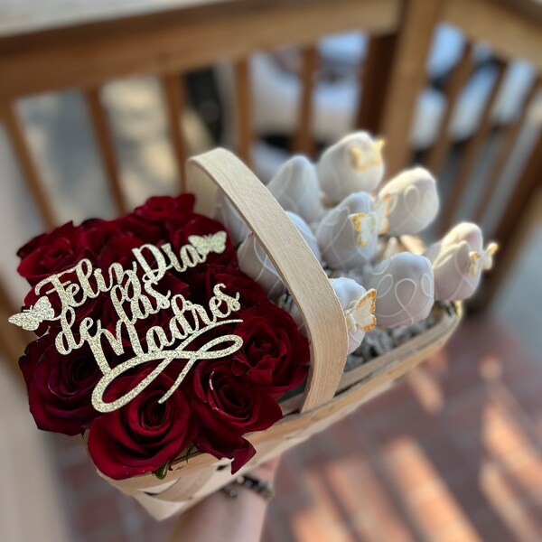 3-6 or 12 Pcs Feliz Dia De Las Madres Topper- Treat Breakable Heart ...