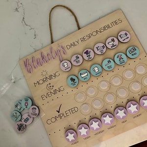 Personalized Childs Chore Chart With Pictures, Daily Toddler Routine ...