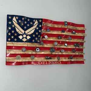 Challenge Coin Display, Waving Flag, Handmade, Challenge Coin Holder - Etsy