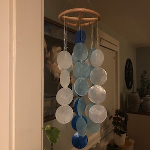 Large Capiz Shell Wind Chime Special Gift, Mom Gift, Capiz Shell Mobile ...