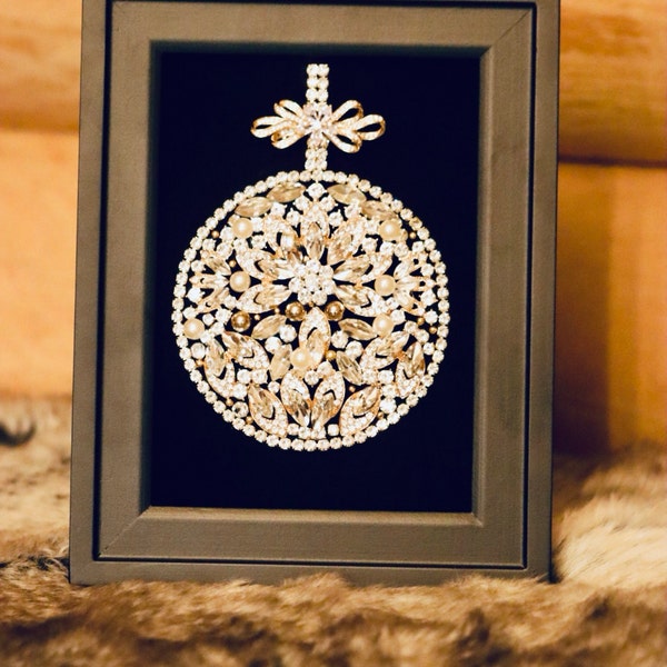 Handcrafted Framed Jeweled Wall Art, Home Decor. Martini Cocktail ...