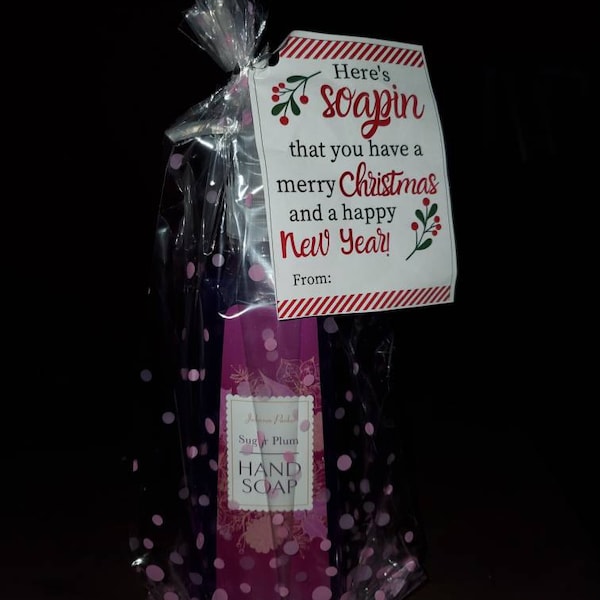 Christmas Holiday Soap Gift Tag Printable for Coworker Friend Teacher ...