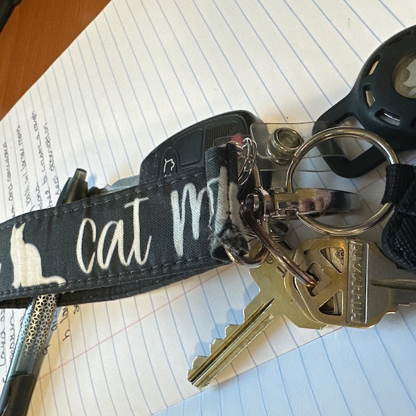 Cat Key Fob Wristlet | Cat Keychain Bracelet | Cat Mom Keychain ...