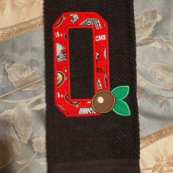 OHIO Buckeye Applique Design Set Straight - Ohio State Applique Design - Buckeye Family Applique ...