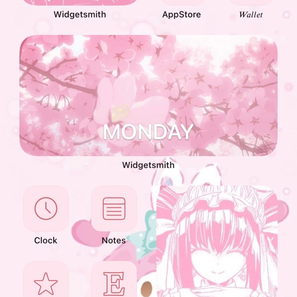 Pink Sakura App Icon Pack - Premium Handcrafted Icons for Aesthetic ...