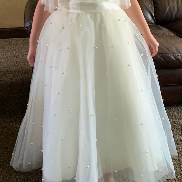 Dusty Rose Flower Girl Dress Off White Top Lace Flower Girl Dress