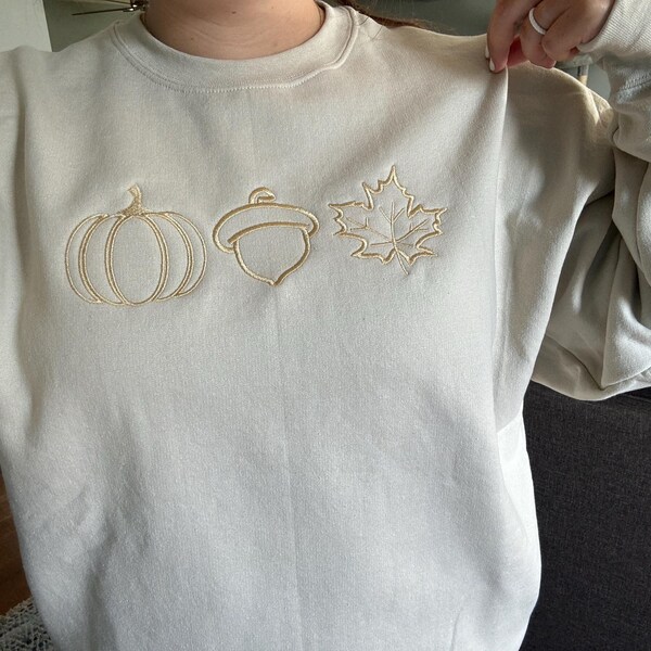 Embroidered Pumpkin Sweatshirt Cute Fall Hoodie Cozy Fall Hoodie ...