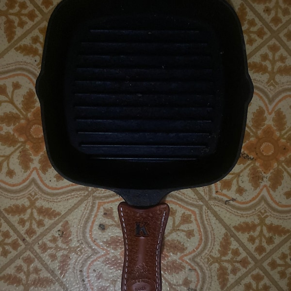 Leather Cast Iron Skillet Handle - Etsy