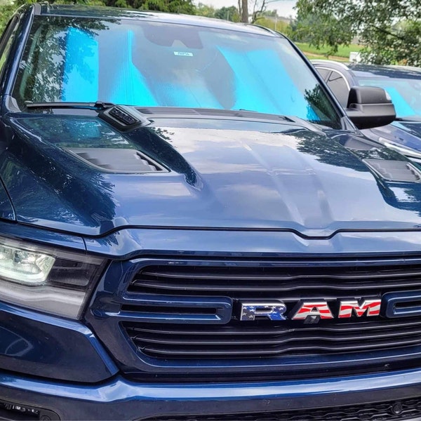 RAM Grill Emblem Overlay Decals WAVING AMERICAN Flag Fits 2009-2026 ...