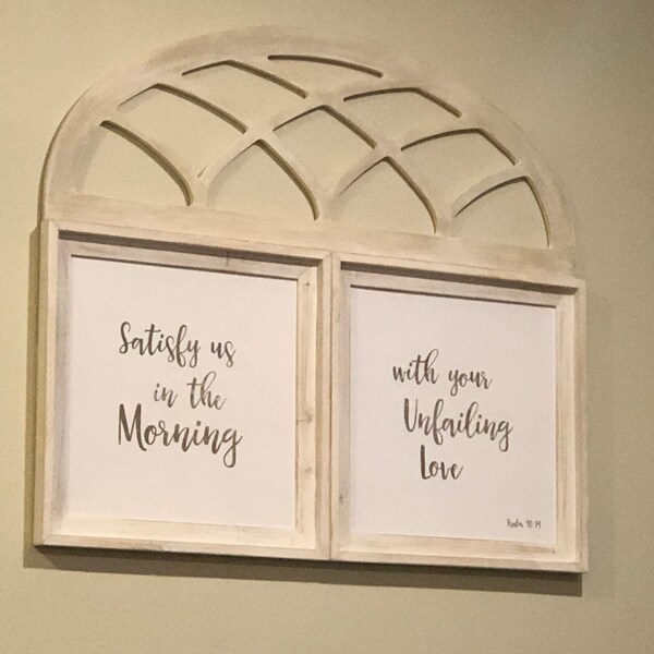 Half Arched Window Frame, Farmhouse Frame, Faux Arch Window, Stained ...