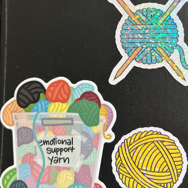 Emotional Support Yarn Sticker - Gift for Crocheters and Knitters ...