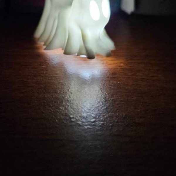 Dollhouse Miniature Draped Ghost Cat White With Mirco LED Light - B042 ...