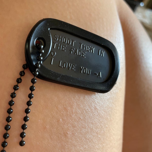 Personalised Special Forces Black US Military Dog Tag Set, Anodised ...