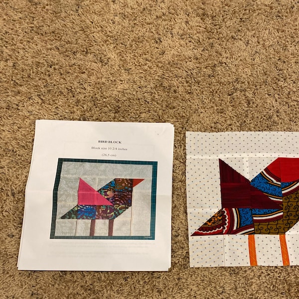 Bird Quilt Pattern, PDF Quilt Block Pattern, Bird Block Sewing , Bird ...