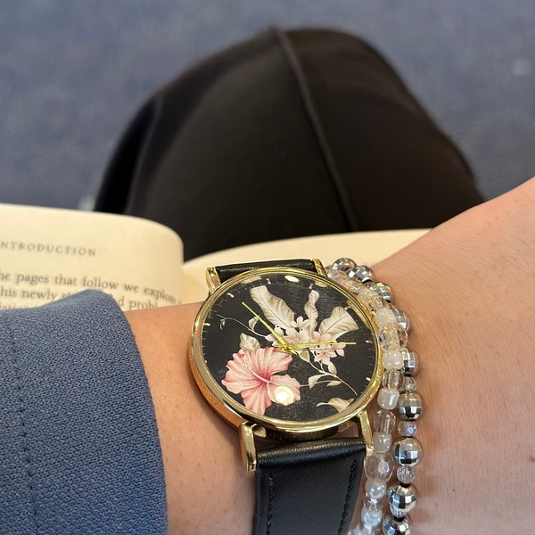 Hibiscus Flower Watch | Floral | Women's Watch | Ladies Watch | Gift ...