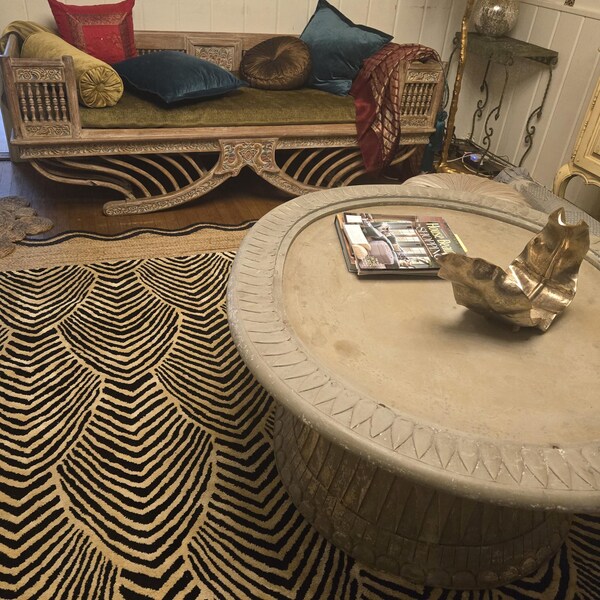 Hand Tufted Rug Hand Tuft Tufted Wool Silk Anthea Floral Designer ...