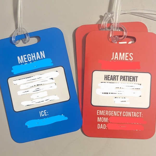 Medical Alert Bag Tag, Medical Alert ID, Personalized Medical Alert ...