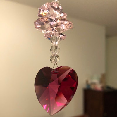 Red Crystal Rose Made Using Swarovski Crystal in Glass Vase - Etsy