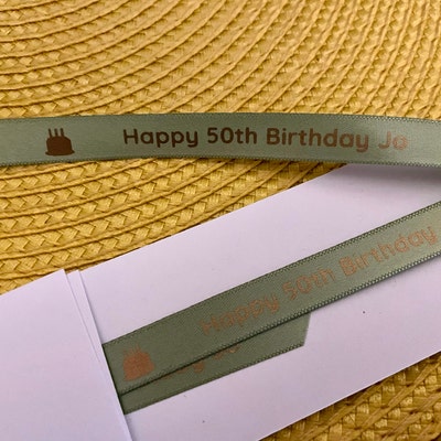 Birthday 10mm Personalised Printed Ribbon Birthday Gift Wrap Birthday ...