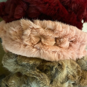 Real Rabbit Fur Scarf 100% Natural Rabbit Fur for Winter Warm and Soft ...