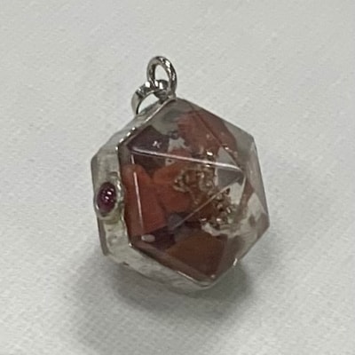 1 ONE Orgon Red Jasper Pendant Silver Tone Bail agate - Etsy