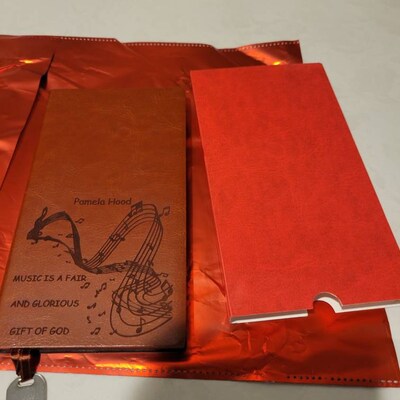 Music Notes Journal With Custom Quote or Custom Text Leather Bound With ...