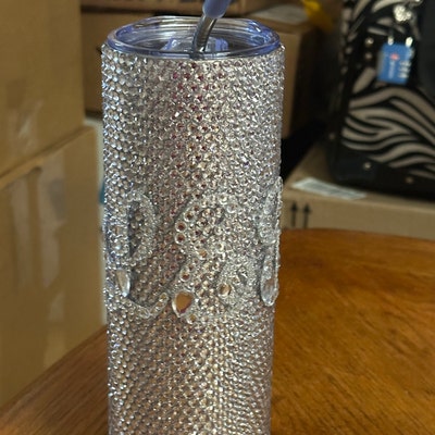 Light Pink Rhinestone Bedazzled Wine Tumbler Cup With Lid - Etsy
