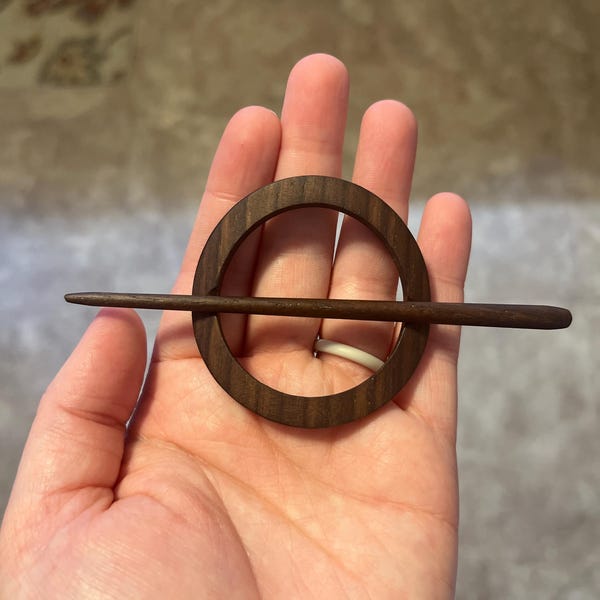 Handmade Wooden Hair Barrette: Circle Hair Pin Accessory - Etsy